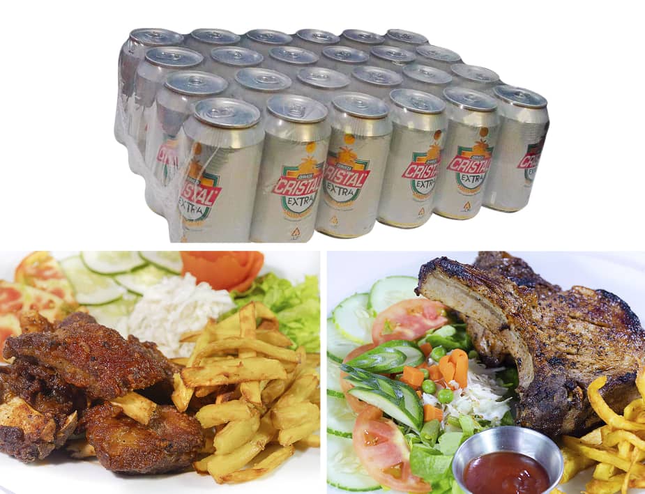 Benjuly Bar - Cuban combo: 2 Chops, 2 Pork ribs, and Case of beer ...