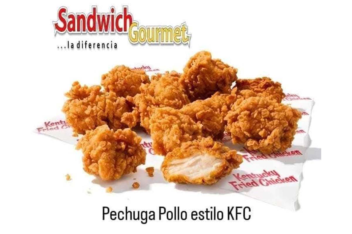 Sandwich Gourmet - Pechuga de pollo crujiente al estilo KFC (1 kg ...