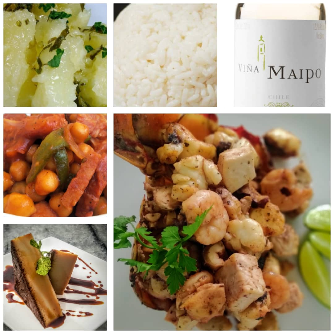 7 Días - Menú marinero, Postre y Vino (para 4 pers) - Envío a domicilio